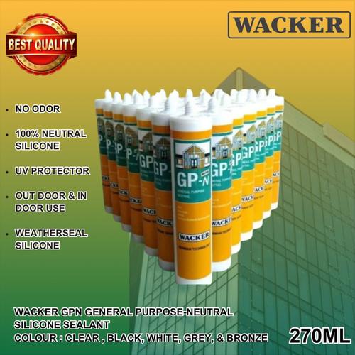 Jual Silicone Sealant Wacker GP-Netral:Clear/Black/White/Grey/Bronce ...