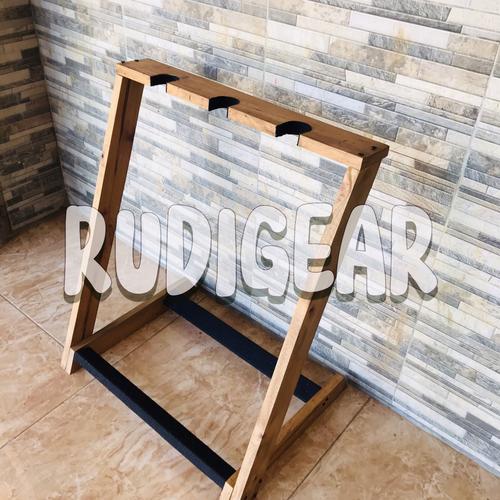 Jual rak gitar 3 slot stand gitar 3 slot kayu minimalis - natural kayu ...