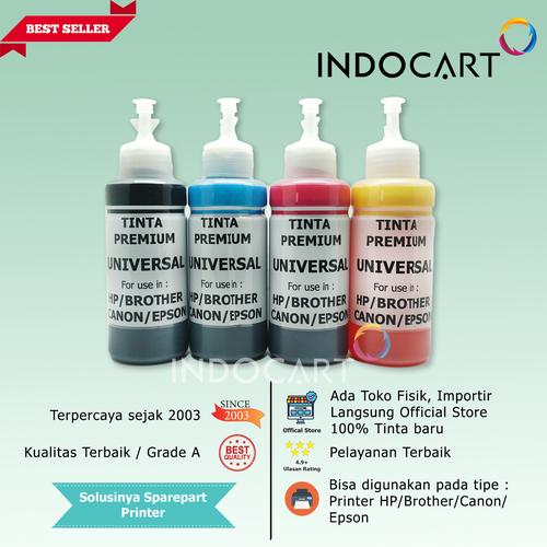 Jual IndoCart Tinta Refill Universal Printer Dye base 100ml Male Cap ...