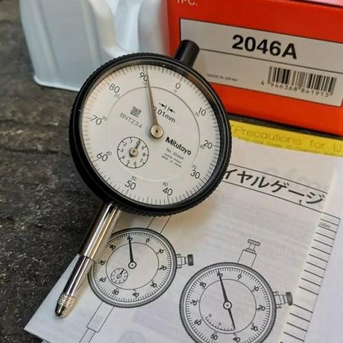 Jual dial indicator mitutoyo type 2046s Ukuran : 0 - 10mm Resolusi : 001 Made in Japan asli 100 ...