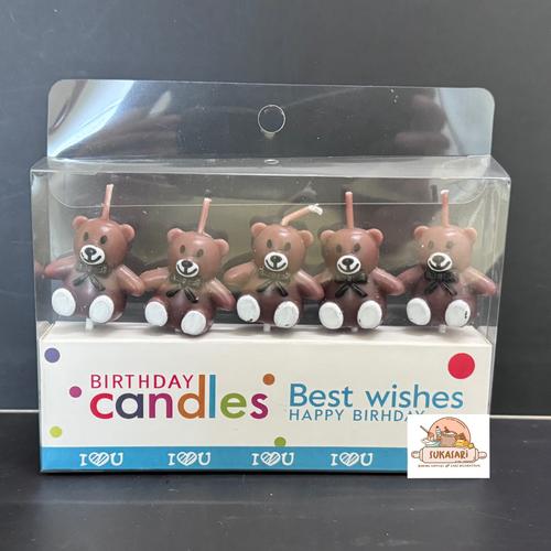 Jual Lilin Bear Brown 5pc Candle HBD Lilin Beruang Coklat - Jakarta ...