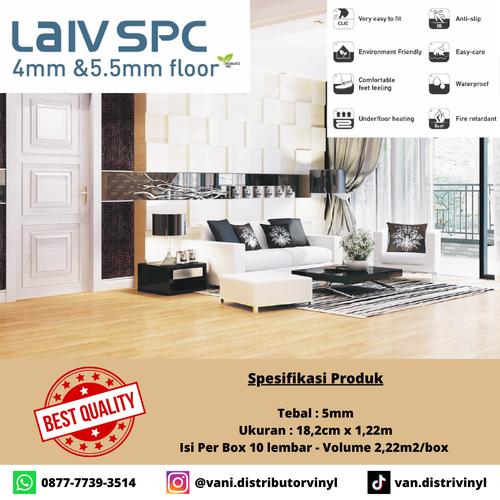 Jual SPC Flooring 5mm LAIV - Lantai SPC Tahan Air dan Rayap 2,22m2/box - Jakarta Timur ...
