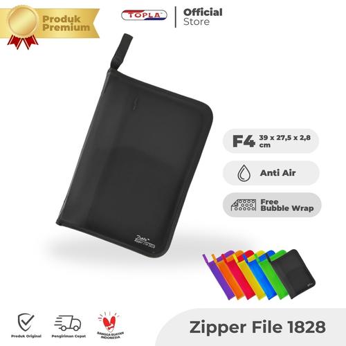 Jual Zipper File 1828 Map Dokumen TOPLA dengan Resleting ukuran Folio ...