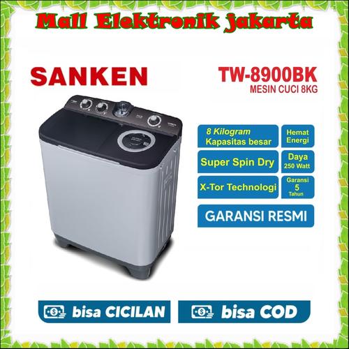Jual Mesin Cuci 2 Tabung SANKEN TW 8900 BK XTOR Technology 8 KG ...