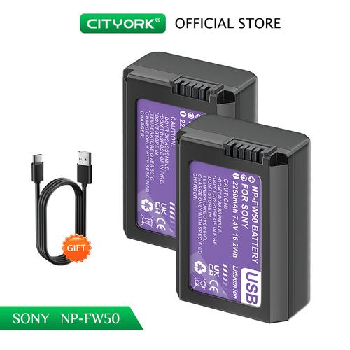 Jual Cityork Baterai Kamera NP-FW50 NPFW50 NP FW50 Battery dengan USB Type-C Antarmuka Pengisian ...