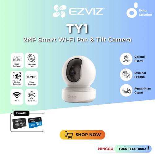 Promo Camera Ezviz TY1 2MP Smart Wi-Fi Pan & Tilt Camera - TY1 Only ...