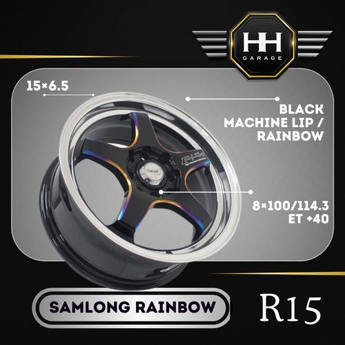 Jual VELG MOBIL JF LUXURY SAMLONG RING 15 H8 BLACK MACHINE LIP ...