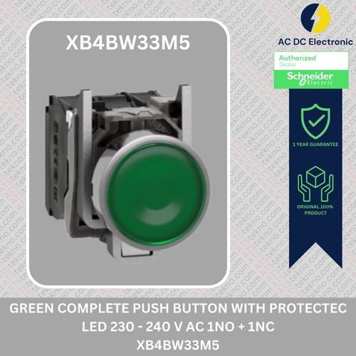 Promo Schneider Metal Illuminated Push Button 240VAC Green - XB4BW33M5 ...