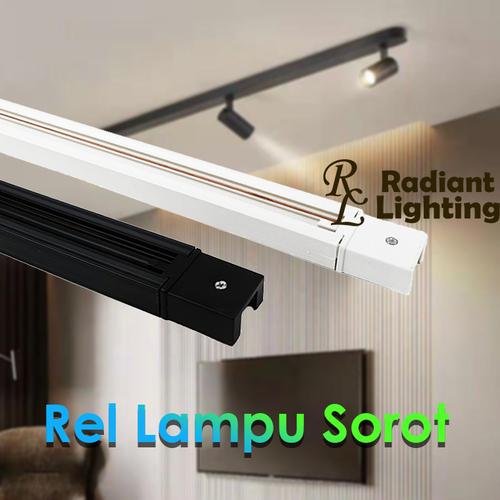 Jual REL Lampu Sorot Trek Spotlight Track Rail Hitam Putih - 1M 1.5M 2M ...