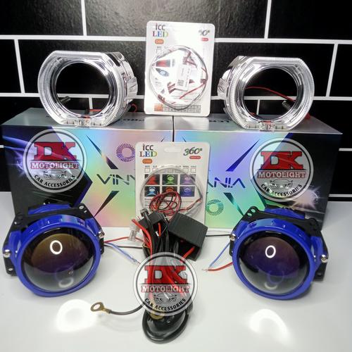 Promo Paket lampu Headlamp mobil projector biled vinyx P60 3 inch BMW ...