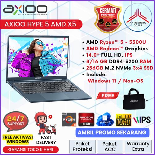 Promo AXIOO HYPE 5 AMD X5 Ryzen 5 5500 RAM 8/16gb SSD 256gb Windows11 ...