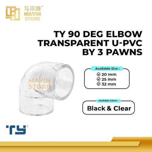 Promo TY K02 90 Deg Elbow Knee Transparent / Keni / L Bening Transparant Pipa Pipe U-PVC by 3 ...