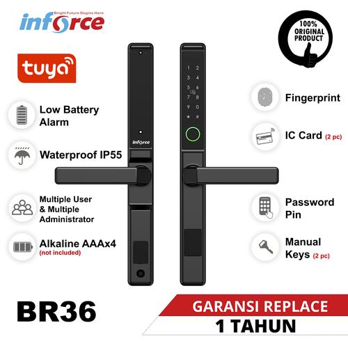 Promo Smart Door Lock Inforce BR36 Slim Door Frame Aluminium Digital ...