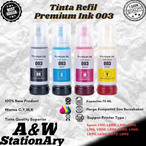 Jual Tinta Refill Epson 003 Ink 1 Paket Printer Epson L1110 L3210 L3110 ...