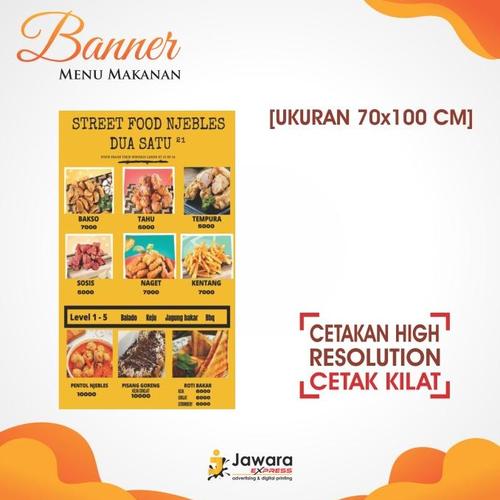 Jual CETAK SPANDUK , BANNER MENU MAKANAN UKURAN 70 X 100 TERMURAH ...