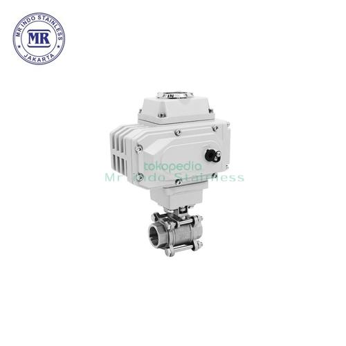 Jual Ball Valve 3Pc Body Motorized 3/4" Inch Actuator Elektrik 220VAC ...