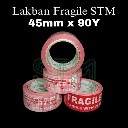 Promo Lakban Fragile Video Unboxing 45mm x 90Y Full/Fragile Merah 4in1 ...