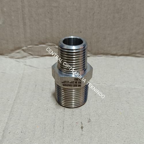 Jual Reducer Double Nepel 3/4" x 1/2" inch Stainless ss 304 Class #3000 ...