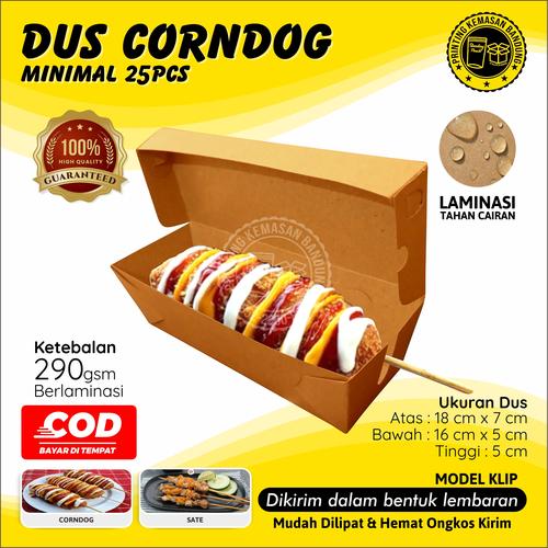 Promo Box Corndog Corn Dog Sosis Bakar Paper Kraft 290gsm Dus Kemasan ...