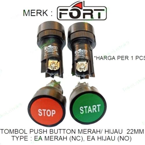 Jual FORT Tombol Panel Push Button ON START NO Hijau / Push OFF STOP NC ...