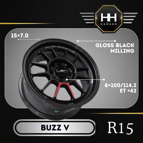 Jual VELG MOBIL JF LUXURY BUZZ RING 15 H8 GLOSS BLACK MILLING - STANDAR ...