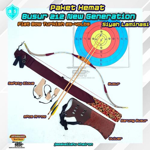 Jual FULLSET Busur Panah Dewasa Siyah Laminasi New Generation 25-40 LBS ...
