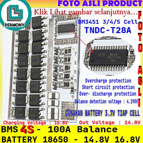 Jual BMS 4S 100A BALANCE CHARGING PROTECTION LI-ION LITHIUM BATTERY ...