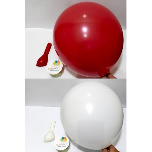 Jual BALON LATEX DOFF MERAH PUTIH / BALON WARNA MERAH PUTIH 12 INCH PER ...