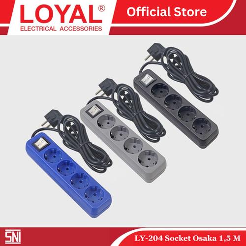 Promo Loyal Stop Kontak Saklar Stopkontak 4 Lubang 1,5 Meter Colokan LY 204 - Biru - Jakarta ...