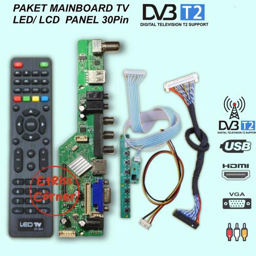 Jual Universal LED LCD TV Controller Board - Paket Mainboard LVDS 30pin ...