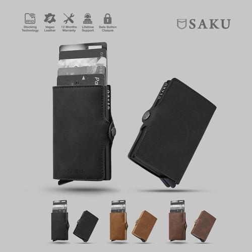 Jual SAKU Dompet Kartu Pria Wanita Smart Wallet Card Holder RFID Kulit ...