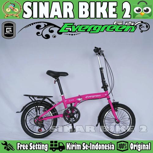 Jual Sepeda Lipat Dewasa & Anak EVERGREEN Ukuran 16 Inch Boncengan Rem ...