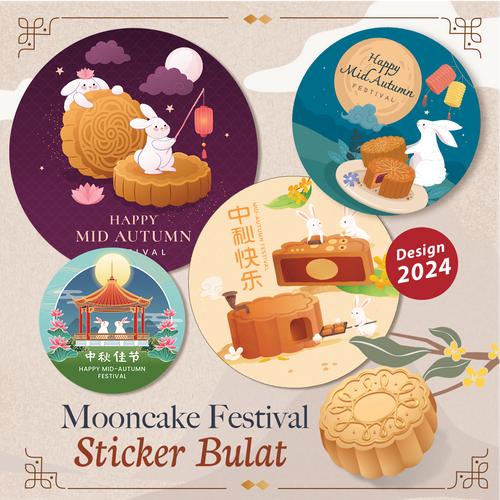 Jual [Isi 72-150] Sticker Mooncake Festival/ Sticker Mid-Autumn ...