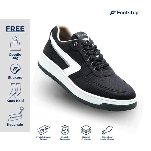 Promo Footstep Footwear Sepatu Pria Sneakers POP Fonte Black White ...
