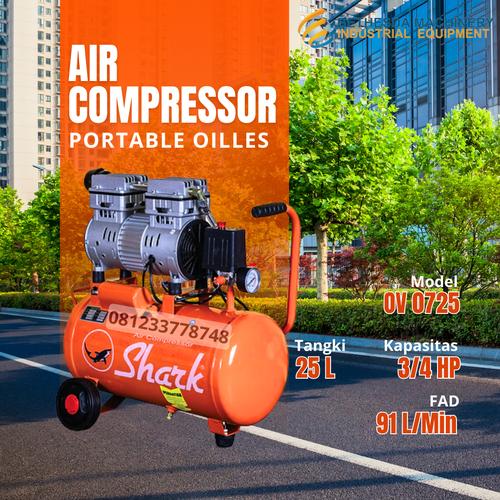Jual Shark Kompresor Angin Portabel 3/4 HP / Oilless Air Compressor 3/4 ...