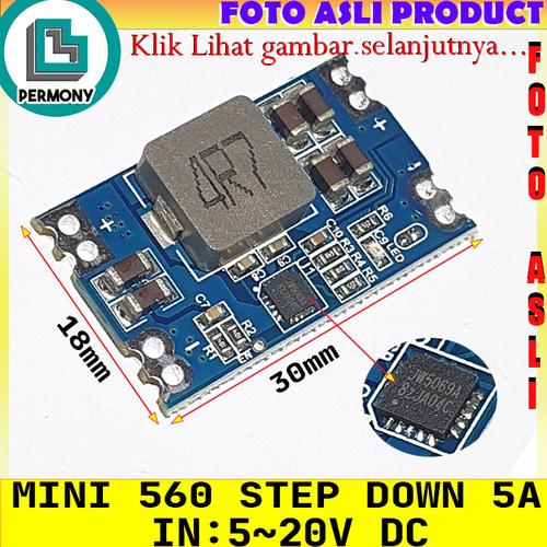 Jual Mini560 Stepdown 5A step down 3.3V 5V 12V mini 560 High Efficiency ...