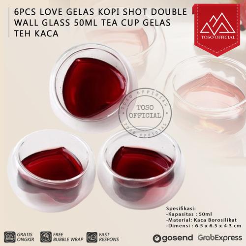 Jual Gelas Kopi LOVE Espresso Shot Glass Double Wall 50ml Coffee Tea ...