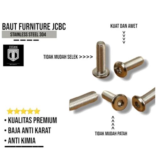Jual Baut Furniture M4 x 5 BAUT JCBC BAUT Furnitur SS304 Baut L ANTI ...