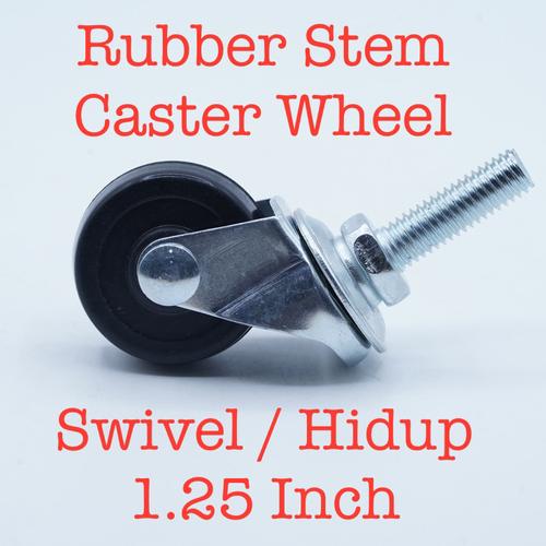 Jual Roda Kastor Karet Drat Baut M8x25 Top Plate Rubber Caster Wheel 1. ...