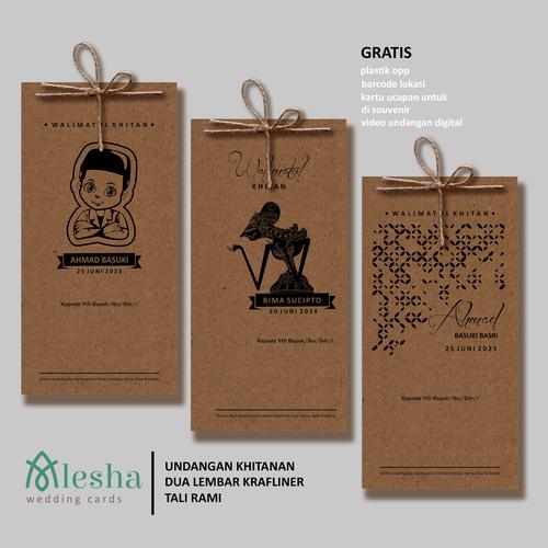 Promo Undangan Khitan an Aesthetic 2 Lembar Kraft liner 200 GSM - 003 ...