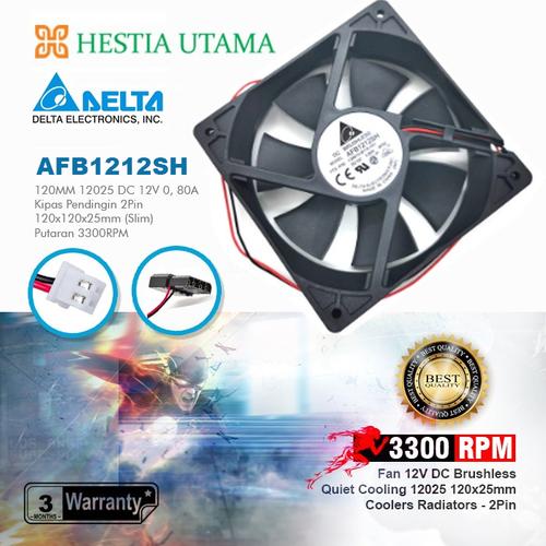 Jual Fan Pc Komputer 12 cm Delta 2 Pin Pwm DC 12V High Speed 3300 Rpm ...