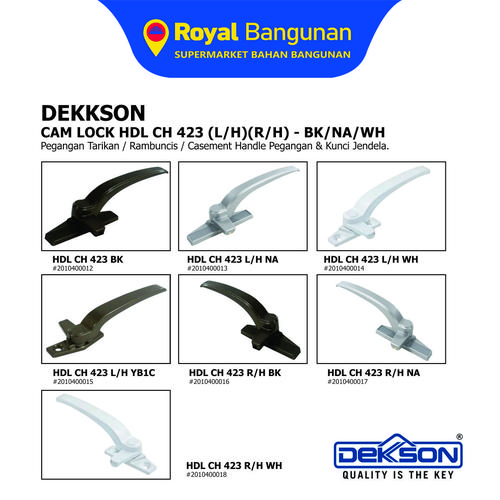 Jual Dekkson CASEMENT HDL CH 423 - Handle jendela Aluminium - L/H WH ...
