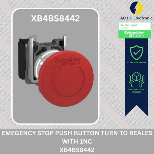 Jual SCHNEIDER EMERGENCY STOP TURN TO RELEASE 1-N/C XB4BS8442 - Kota ...