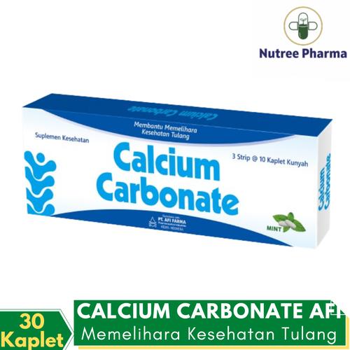 Jual Calcium Carbonate AFI Kaplet Kunyah Isi 30 Kap | KALSIUM KARBONAT ...