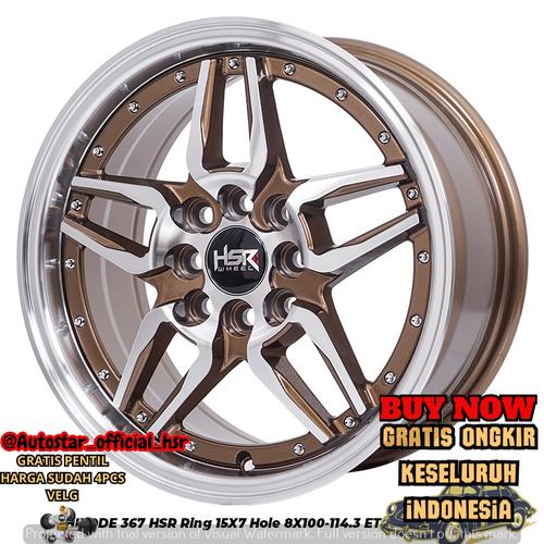 Jual jual velg mobil racing hsr hitode R15 lubang pcd 4x100-4x114,3 bronze polis cocok untuk ...