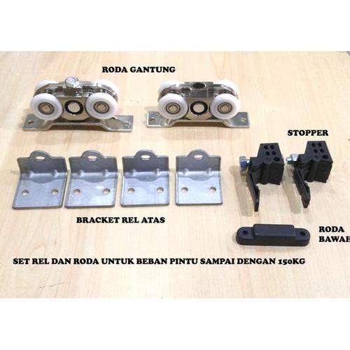 Jual Set Rel dan Roda Pintu Geser Sliding Berat 150Kg Rel 18 Mtr Besi ...