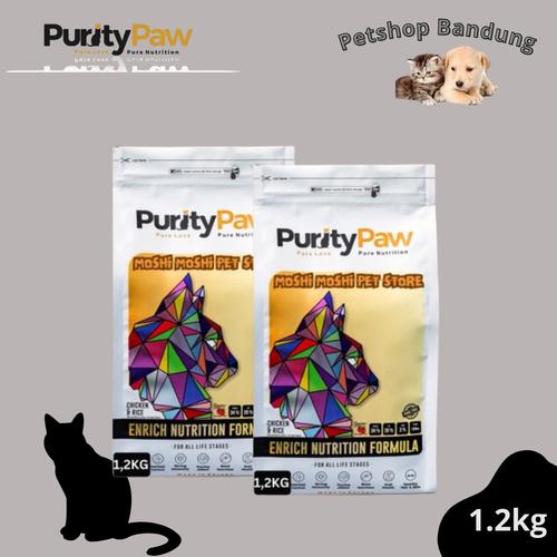 Jual Purity Paw Chicken & Rice 1.2Kg Dry Cat Food For All Life Stages ...