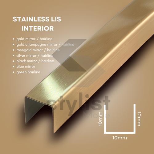 Promo Stainless Lis Interior | Lis U CHAMPAGNE 10 x 10 x 10mm ...