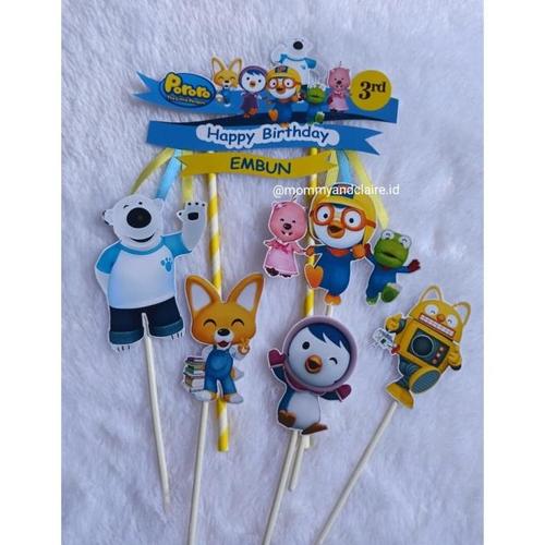 Jual Cake Topper Pororo/ Hiasan Kue Pororo/ Topper Pororo/Kue Pororo ...
