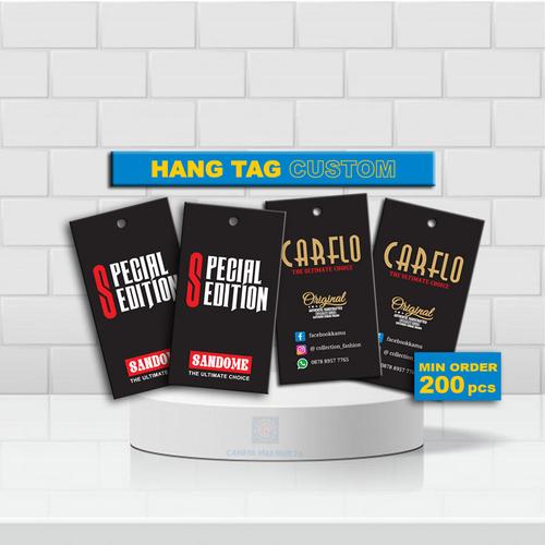 Jual Hang tag custom cetak 2 sisi hang tag baju hang tag celana - 7x3 ...